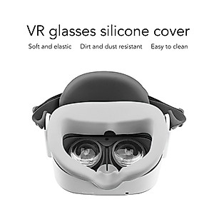 Silicone VR Face Cover for Pico Neo3, Washable Sweatproof VR Front Face Protector Cover, Game Accessories (White)