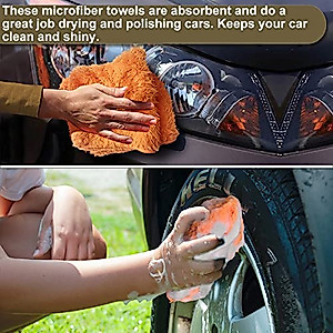 SUPERWASH PLUS Microfiber Towel for Cars Detailing Wash Polishing, Super Absorbent Premium Plush Microfiber Cloth for Household Cleaning, 16 x 14 in - 3 Pack
