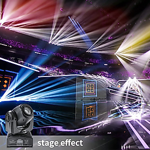 LED Moving Head Light 30W DJ Lights Stage Lighting with 8 GOBO 15 Color by DMX and Sound Activated Control Spotlight for Disco Party Wedding Church Live Show KTV Club...