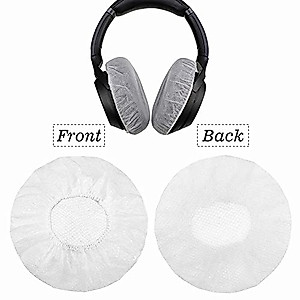 100pcs White Disposable Headphone Covers, Non-Woven Earpad Cover for Most On Ear Headphones 3.15" (8cm)