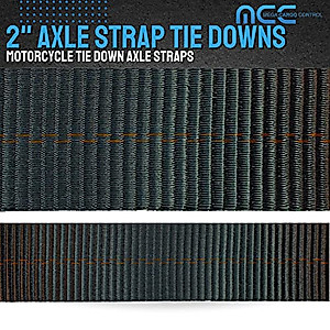 Mega Cargo Control 2 Pack Off-Road Axle Straps - 2" x 48" Black Motorcycle Tie Down Straps | Car Auto Hauler Tow Truck 4x4 ATV UTV - Assembled in USA
