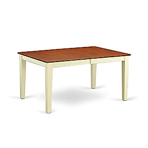 East West Furniture QUT-WHI-T Quincy Dining Room Table - a Rectangle kitchen Table Top with Butterfly Leaf, 40x78 Inch, Buttermilk & Cherry