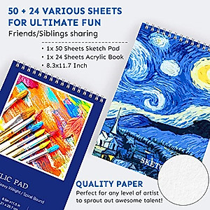 Art Set 85 Piece with Built-in Wooden Easel, 2 Drawing Pad, Art Supplies in Portable Wooden Case-Painting & Drawing Set Professional Art Kit