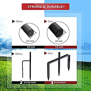 EXCMARK Shepherd Hook 32 inch 1/2 inch Thick Use at Weddings, Hanging Solar Lights, Lanterns, Bird Feeders, Metal Hanger Hook (Black,32inch)