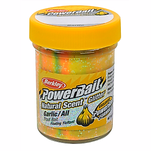 Berkley PowerBait® Natural Glitter Trout Bait, Rainbow, Jar