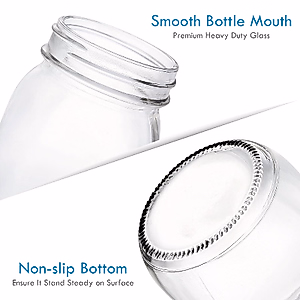 YEBODA 4 Pack Wide Mouth Mason Jars 32oz Glass Canning Jars with Airtight Lids and Bands for Preserving, Jam, Honey, Jelly, Wedding Favors, Sauces, Meal Prep, Overnight Oats, Salad, Yogurt