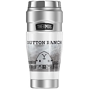 THERMOS Yellowstone OFFICIAL Yellowstone Dutton Barn STAINLESS KING Stainless Steel Travel Tumbler, Vacuum insulated & Double Wall, 16oz