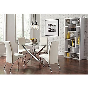 Coaster Home Furnishings Beckham Round Dining Table Chrome and Clear