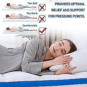 CYMULA Mattress Topper Queen Size, Cooling Mattress Pad Cover for Ultimate Comfort, Extra Thick 5D Snow Down Alternative Overfilled Plush Pillow Top with 8-21 Inch Deep Pocket - 60"x80" White