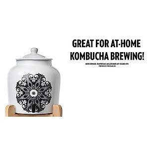 New Wave Enviro Porcelain Crock Lid, Compatible with New Wave Enviro Porcelain Dispensers, 7" Outer Diameter