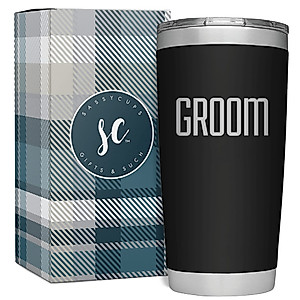 Groom Tumbler - Custom Vacuum Insulated Stainless Steel Groom Cup Mug with Lid and Straw - Cup for Fiance - Coffee Mug for Groom to Be - Groom Travel Tumbler - Engagement Tumbler - Newly Engaged Son