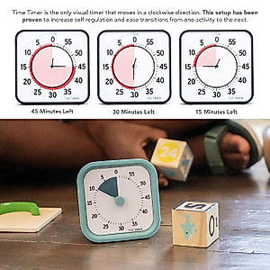 TIME TIMER Home MOD - 60 Minute Kids Visual Timer Home Edition - for Homeschool Supplies Study Tool, Timer for Kids Desk, Office Desk and Meetings with Silent Operation (Lake Day Blue)