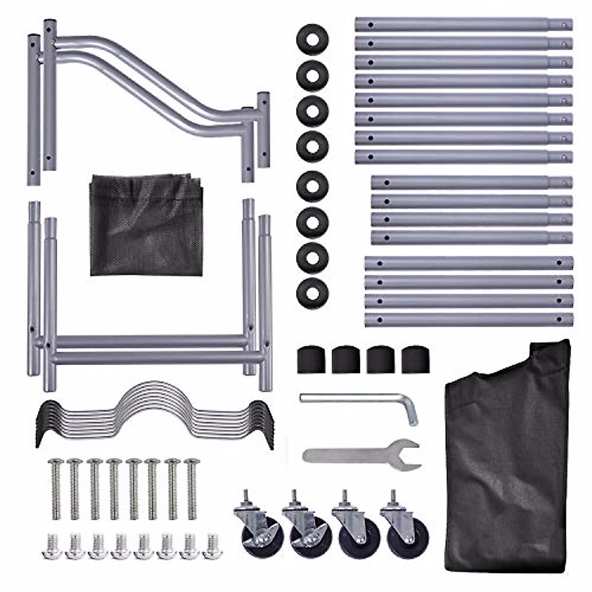 Laundry Sorter Cart 4-Bag Classics Rolling Laundry Hamper, Sturdy Frame with 60KG Weight Capacity, Black