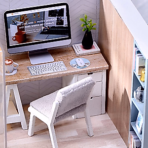 CUTEBEE DIY Dollhouse Miniature with Furniture, DIY Wooden Dollhouse Kit Plus Dust Proof and Music Movement, Creative Room for Valentine's Day Gift Idea(Cozy Time)