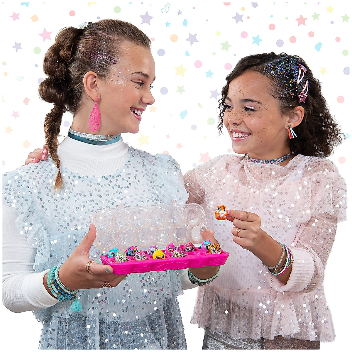 Hatchimals CollEGGtibles, Limmy Edish Glamfetti 12-Pack Egg Carton with 12 Exclusive
