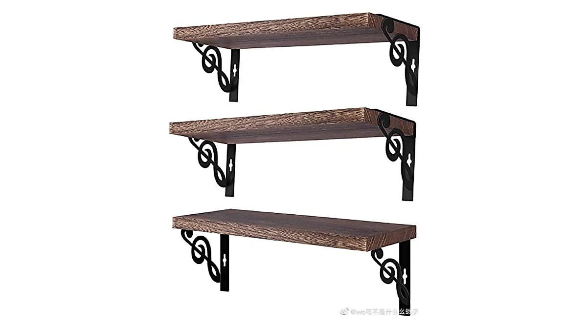 Stylish 16-Inch Floating Wall Shelves Set of 3
