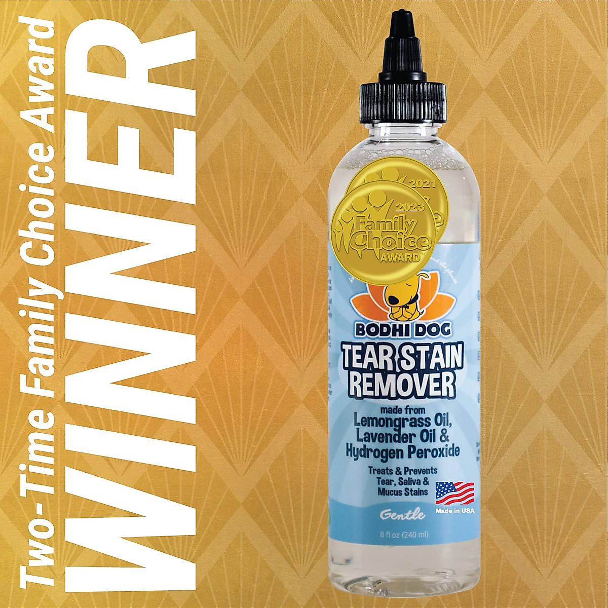 Bodhi Dog Tear Stain Remover | Removes Dog & Cats Tears, Saliva & Mucus Stains | Safe Gentle Solution for Fur and Delicate Coats | Made in USA, 8oz