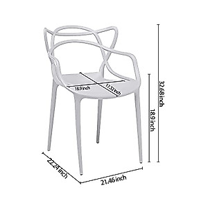 CangLong Cross Back Dining Chair Casual Chair for Restaurants, Cafes, Kitchens, Dining Rooms Set of 2, Gray