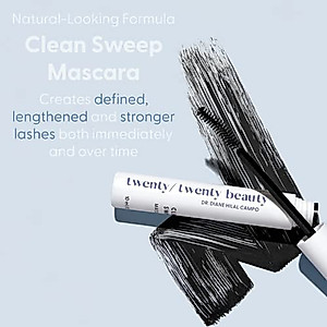 twenty/twenty beauty Clean Sweep Mascara, Long-Lasting Eyelash Mascara for Everyday Wear on Sensitive Eyes, Vegan and Cruelty-Free