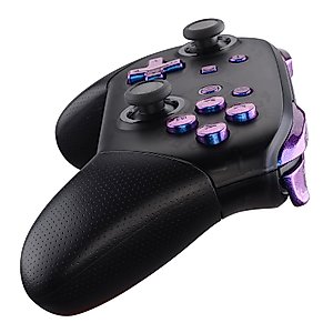 eXtremeRate Purple Blue Chameleon Repair ABXY D-pad ZR ZL L R Keys for Nintendo Switch Pro Controller, DIY Replacement Full Set Buttons with Tools for Nintendo Switch Pro - Controller NOT Included