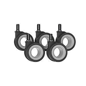 Enso Motion Office Chair Replacement Caster Wheels, 70 Okina Mu Series - Grey (Set of 5)