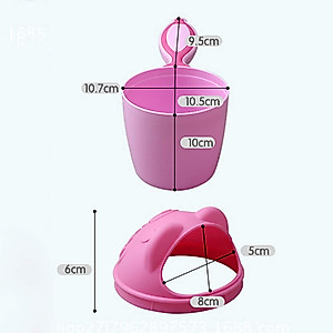 Digood Waterfall Rinser Shampoo Cup with Animal Handle for Kids (6 Months - 6 Years), Pink