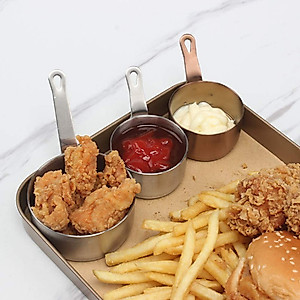 Hemoton Coffee Creamers Dip Bowls Condiment Bowls 100ML Stainless Steel Soy Sauce Dish Mini Ramekin Cups with Handle for Dipping Vinegar BBQ Pudding Cake 50ml Tea Kettle Stainless Steel