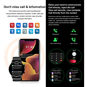 HANDA HK8 Pro Smart Watch for Men Women, Fitness Tracker Smartwatch with Always-on AMOLED Screen Heart Rate Sleep Monitor Pedometer Bluetooth Call IP68 Waterproof Activity Tracker (Silver), 1.36 inch