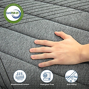 Twin-XL Mattress, 8 Inch Medium Firm Hybrid Mattress with Pocketed Springs, Breathable Convoluted Foam, Twin-XL Size Mattress in a Box, Pressure Relief and Support, Antistatic, CertiPUR-US Certified