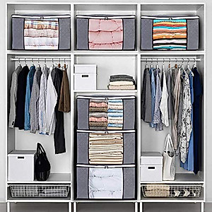 Vieshful 5 Pack Clothes Storage Bags and 3 Pack Clear Underbed Storage Bins, Large Capacity Clothing Containers with Sturdy Zippers and Strong Handles