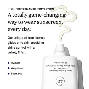 Supergoop! Unseen Sunscreen, 30ml - SPF 40 PA+++ Reef-Friendly, Broad Spectrum Face Sunscreen & Makeup Primer - Weightless, Invisible, Oil Free & Scent Free - Beard Friendly - For All Skin Types