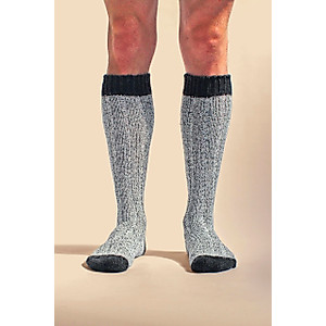 Workforce - 3 Pairs Mens Extra Long Knee High Thick Warm Wool Rich Knitted Boot Socks (WFH0035GRY)