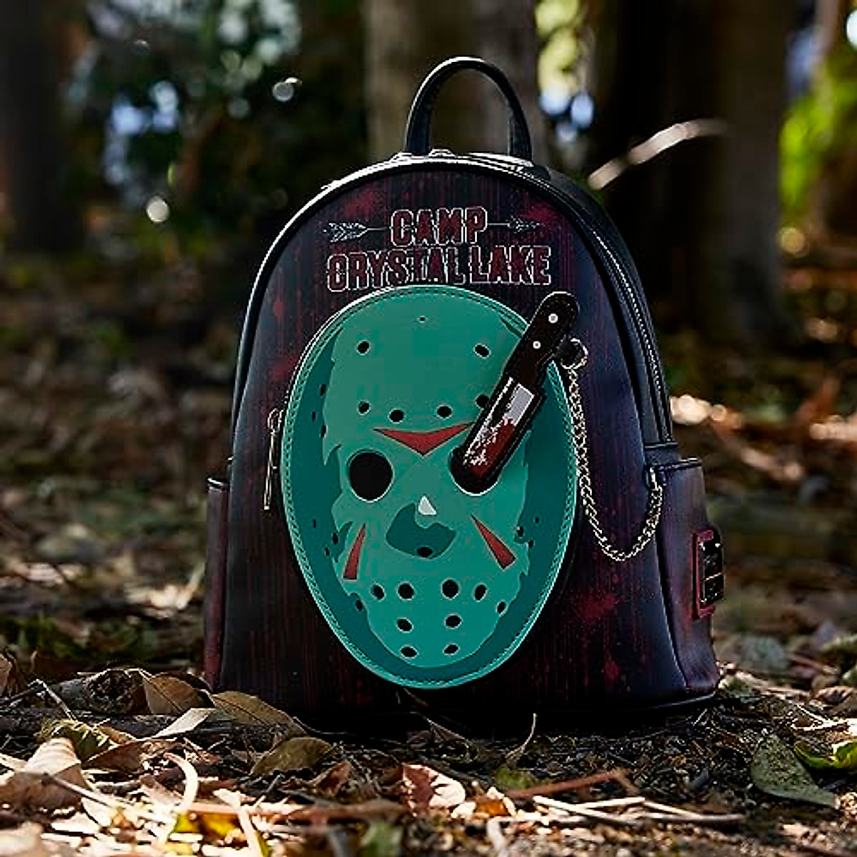 Loungefly Horror: Friday The 13th Jason Cosplay Glow in The Dark Mini-Backpack, Amazon Exclusive