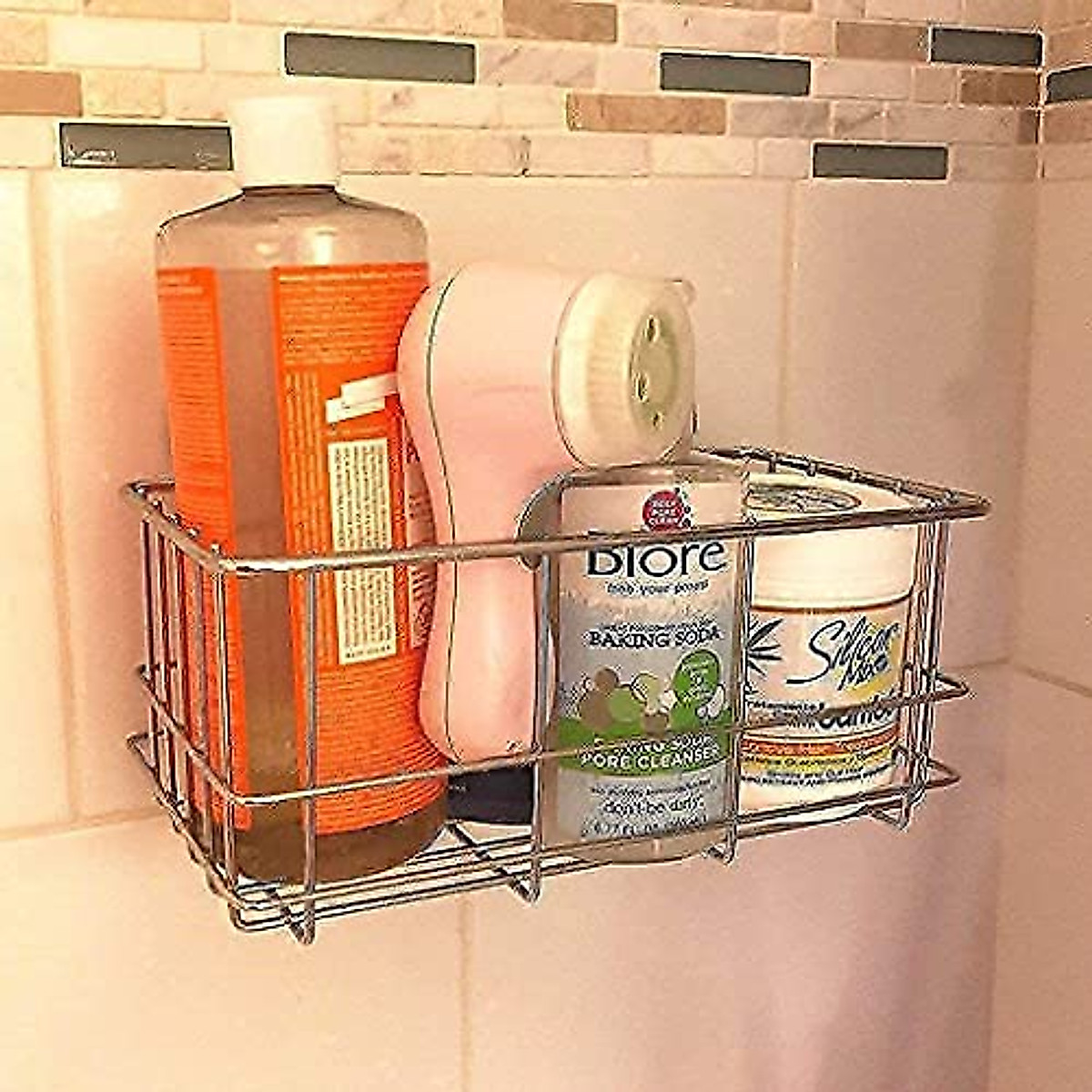 iPEGTOP Suction Cup Deep Shower Caddy Bath Wall Shelf & Soap Dish for Large Shampoo Shower Gel Holder Bathroom Storage