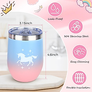 Ingbear Unicorn Toys for Girls Age 4-6 7 8, Girls Birthday Gifts with Light Up Plush Stars Pillow/Crossbody Bag/Water Bottle/Headband/Soft Plush Toys Set for Teens Christmas