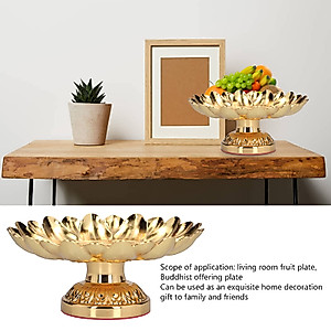 Decorative Tray Decor, Small Decorative Tray High Capacity Delicacy Offering Bowl Decorative Plate for Placing Fruit Worship Buddha(press 7 Inch Lace Heavy Fruit Plate)