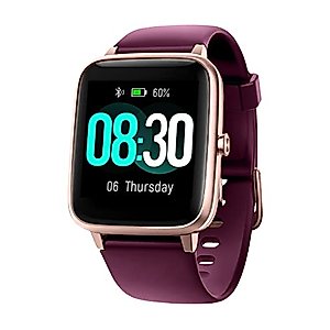 GRV Smart Watch for iOS and Android Phones (Answer/Make Calls), Watches for Women IP68 Waterproof Smartwatch Fitness Tracker Watch with Heart Rate/Sleep Monitor Steps Calories Counter (Dark Purple)
