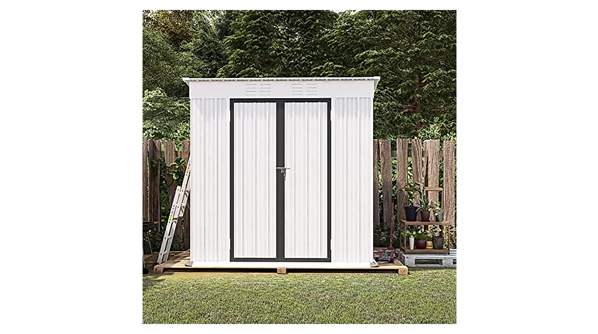 WTRAVEL 6x4 FT Outdoor Storage Shed - Durable & Secure