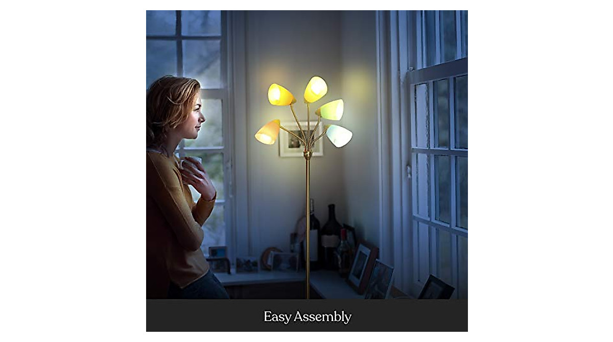 Brightech Medusa LED Floor Lamp - Dimmable, Multi-Head