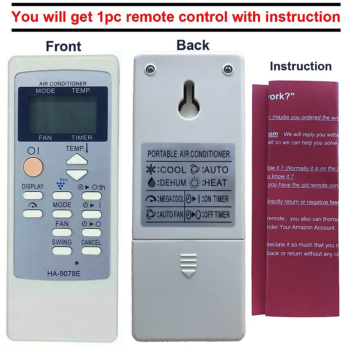 Replacement for Sharp Portable Air Conditioner Remote Control CRMC-A705JBEZ for CV-P09LX CV-P10LC CV-P10MC CV-P10NC CVP10NC-D CVP10NC-R CV-P10PC CVP10PC-D CVP10PC-R CV-P10RC (Display in Celsius)