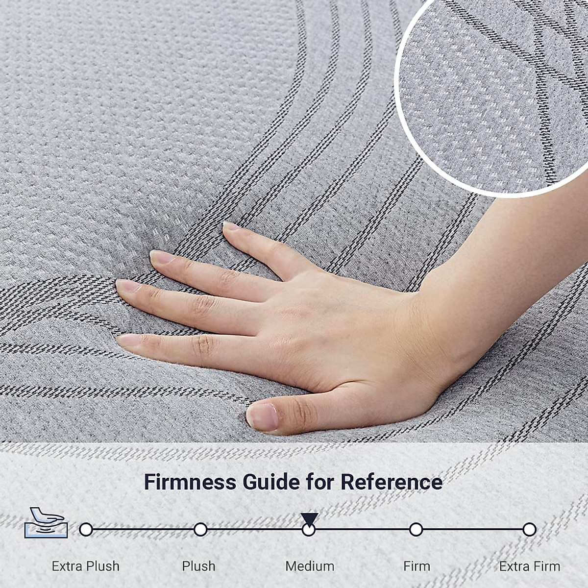 Avenco King Mattress, Grey King Memory Foam Mattress, 10 Inch King Size Mattress in a Box with Skin-Friendly Cover, 2 Foam Layers for Cooling, Supportive & Pressure Relieving CertiPUR-US Certified
