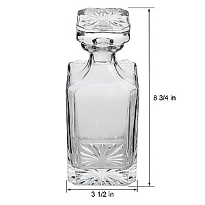 Lily's Home Glass Decanter with Glass Stopper, Let Your Favorite Vintages Breathe with this Beautifully Stylish and Functional Piece (26 Ounces)