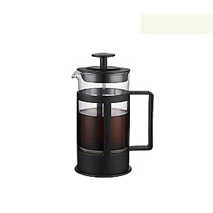 French Press Coffee Maker Espresso and Tea Maker with Triple Filters Stainless Steel Plunger and Heat Resistant Borosilicate Glass(350ml)