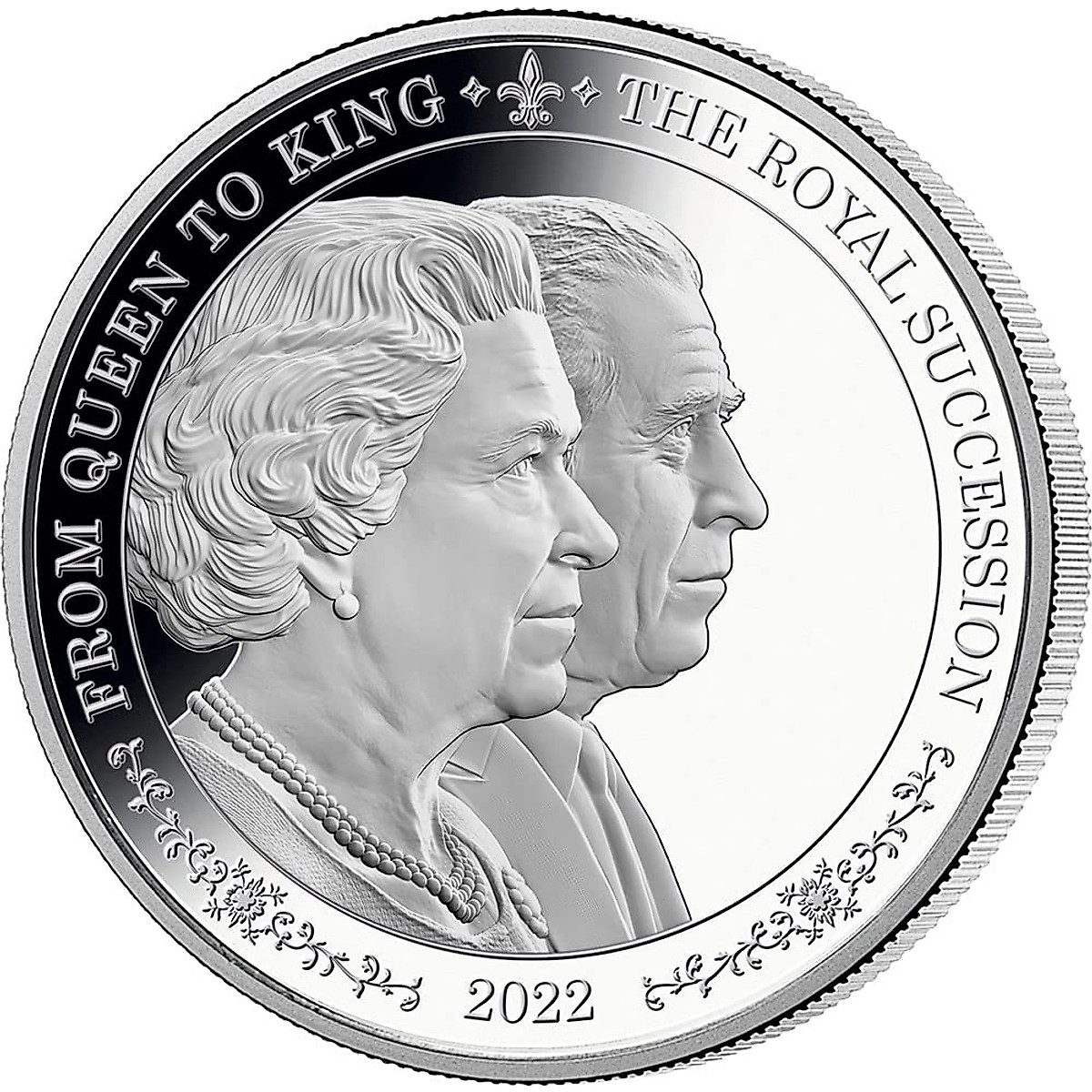 2022 DE The Royal Succession PowerCoin From Queen To King 1 Kg Kilo Silver Coin 25$ Barbados 2022 Proof