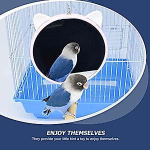 Mipcase Bird Mirror Bird Mirror 2Pcs Bird Mirror Pet Bird Mirror Toy Cage Parrot Cage Toys Swing Fun Play Toy for Parakeet Cockatiel Bird Cages Accessories Parakeet Mirror Bird Toy