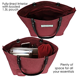 PortoVino Beach City Wine Tote with Hidden, Leakproof & Insulated Compartment, Holds 2 Bottles of Wine! Great for Travel, BYOB Restaurant, Party, Dinner, (Black) and Burgundy Beach City Wine Tote w