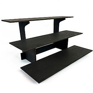3-Tier Straight Retail Table Display Stand with Shelves | 3 Step Straight Display Rack for Counter Top, Craft Shows, Farmers Market, Trade Shows, Pop ups, Soap Display, Candles, Tumblers, Cups