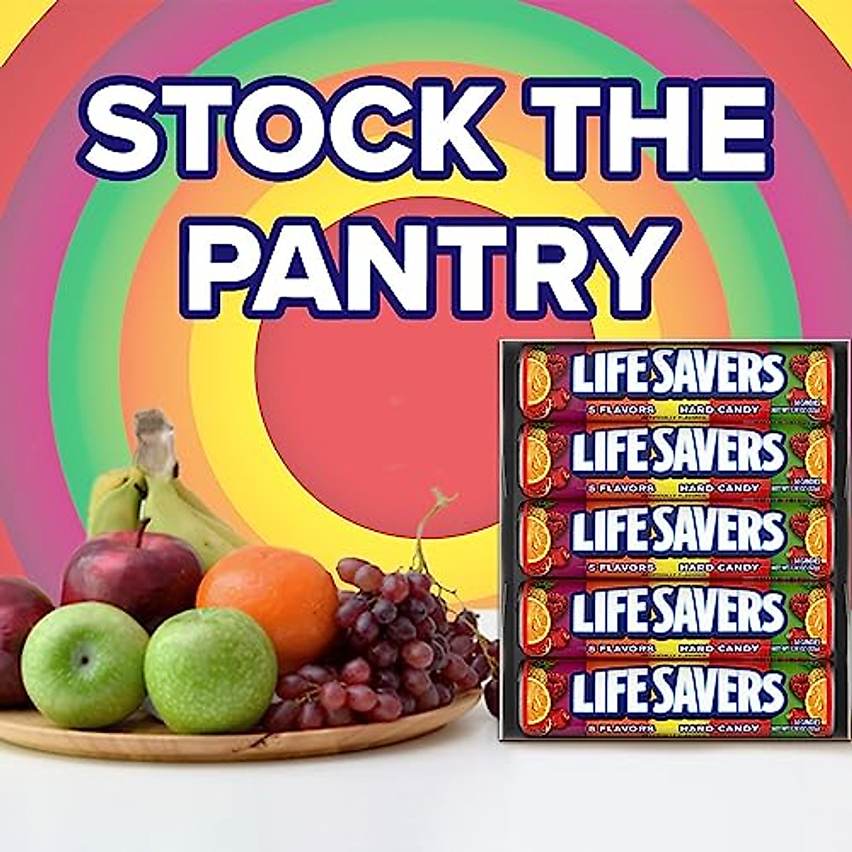 LIFE SAVERS 5 Flavors Hard Candy Rolls, 1.14 Ounce (Pack of 20)