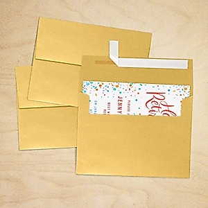 LUXPaper A7 Invitation Envelopes | Peel & Press | 5 1/4" x 7 1/4" | Gold Metallic | 80lb. Text | 50 Qty