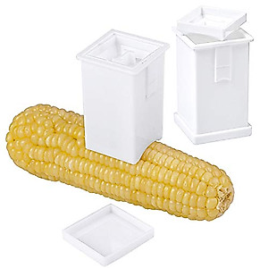 Cooraby 2 Pack Plastic Butter Spreader Corn Cob Butter Holder Spreads Butter Dispenser with Built-in Cover